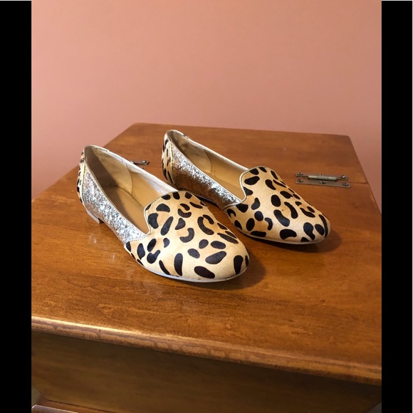 IMAN | Shoes | Iman Leopard Printgold Spangled Slip On Flats | Poshmark